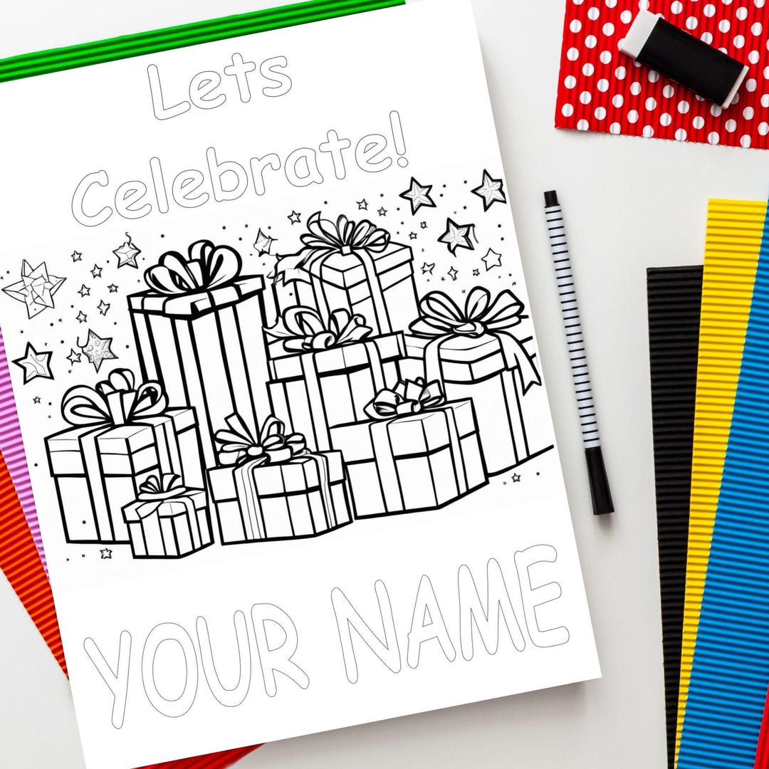 Editable Birthday Coloring Pages – Custom Name Age | Kids Birthday ...