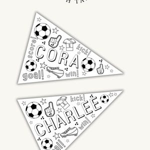 Printable Soccer Pennant Flag | Customizable Name | Colorable Kids ...