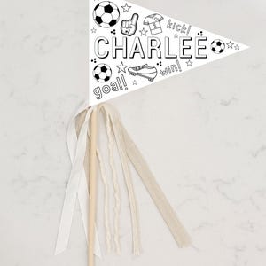 Printable Soccer Pennant Flag | Customizable Name | Colorable Kids ...