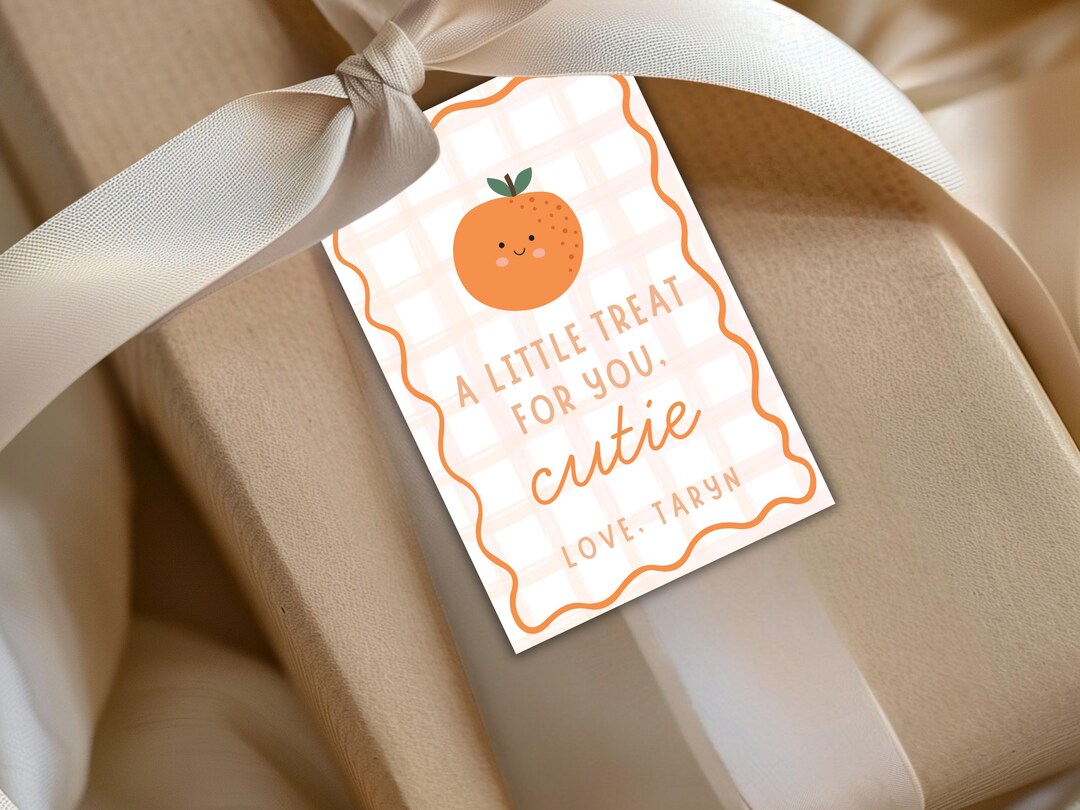Thank You Cutie Gift Tag Printable | A Little Treat Tag | Pale Orange ...
