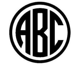 Monogram Decal, Initials Vinyl Sticker, Monogram Vinyl Decal ...