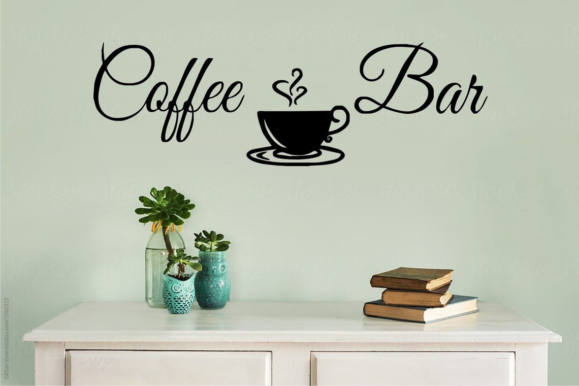 Coffee Bar Decal Coffee Bar Wall Decal Coffee Bar Vinyl - Etsy
