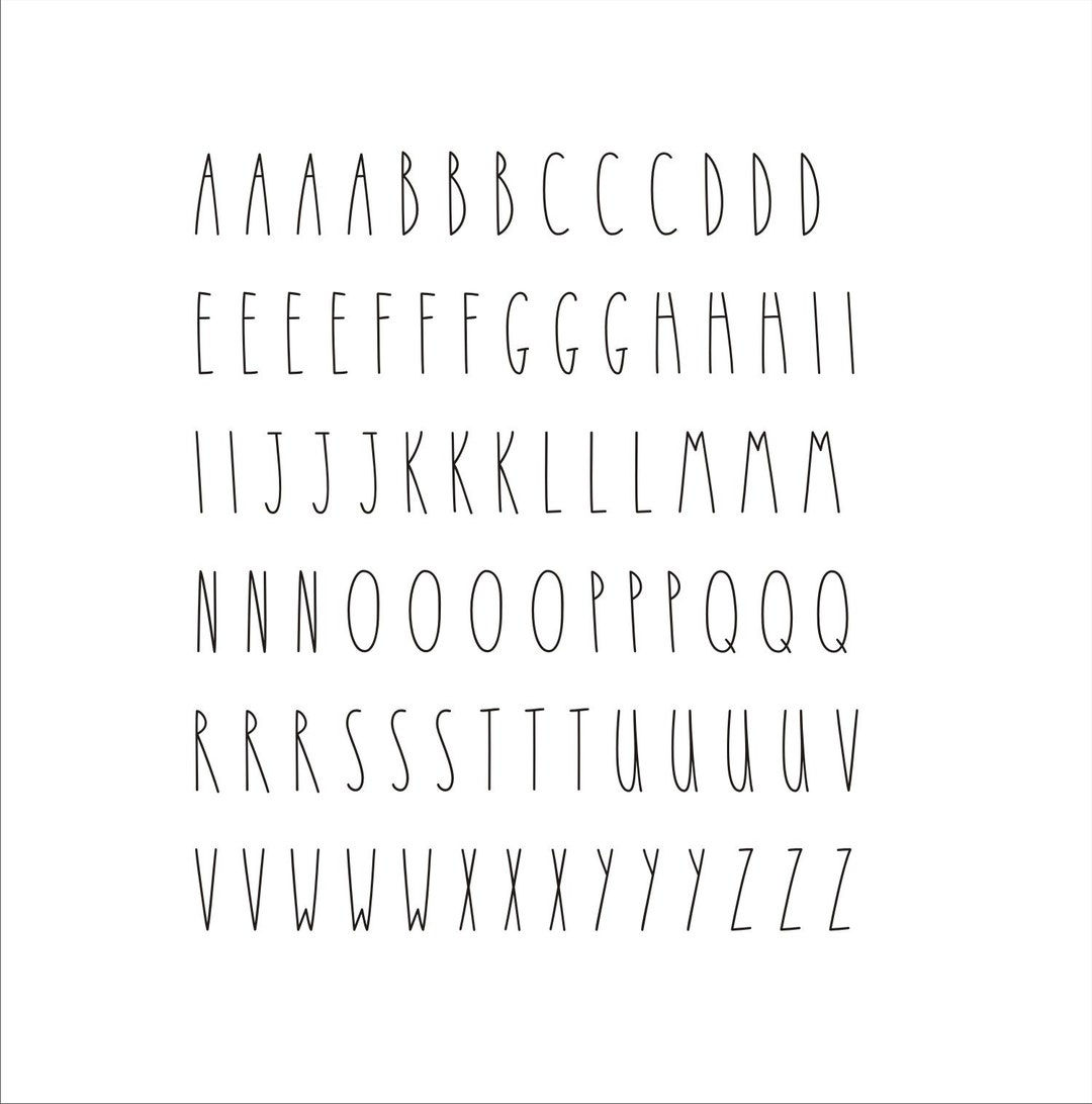 Rae Dunn Decal Font, Farmhouse Font , Rae Dunn Alphabet Decal, Skinny ...