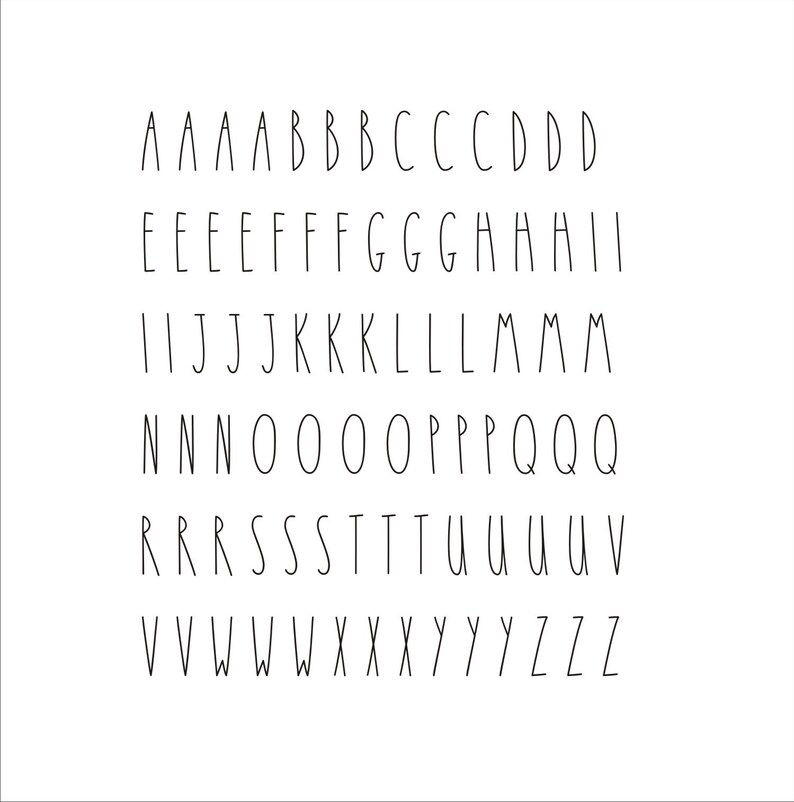 Rae Dunn Decal Font, Farmhouse Font , Rae Dunn Alphabet Decal, Skinny ...