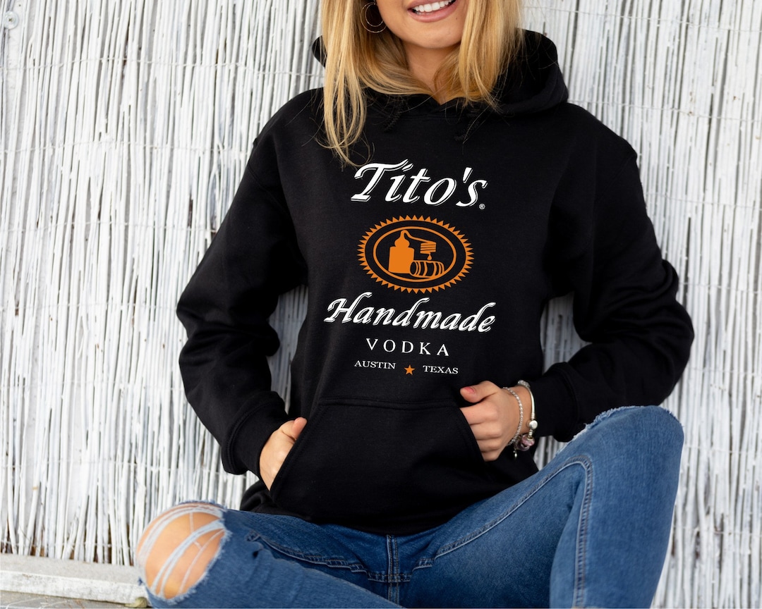 Vodka Hoodie or Crew Neck, Titos Hoodie, Texas Label Hoodie, Vodka ...