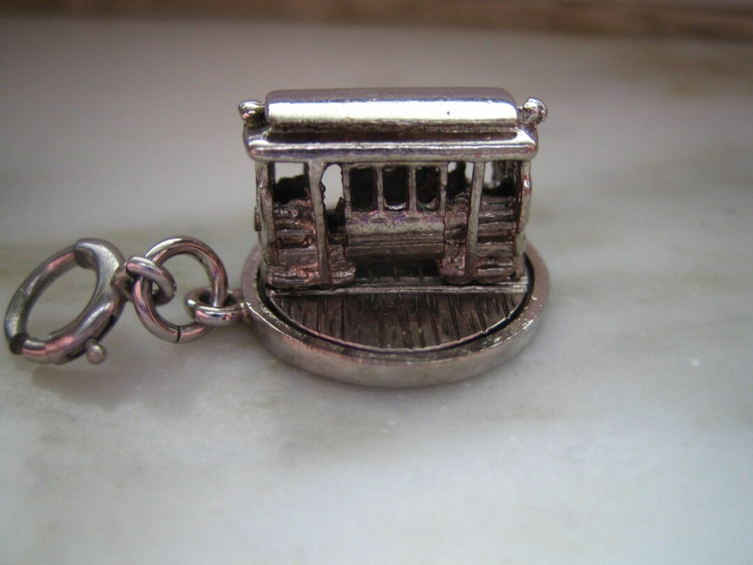 Vintage Sterling Silver Train Car Roundhouse Charm - Etsy