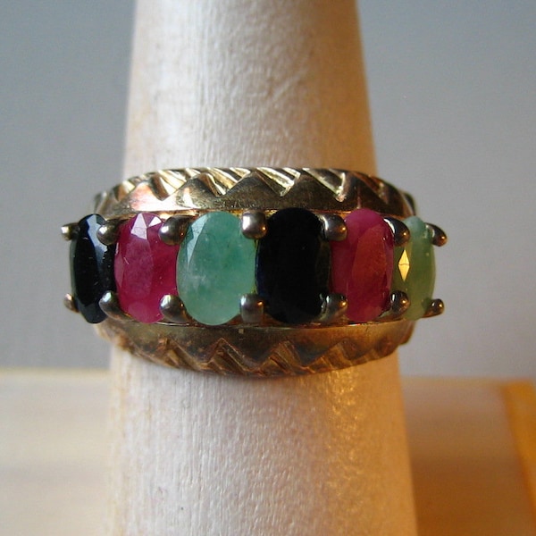 Emerald Ruby Ring - Etsy