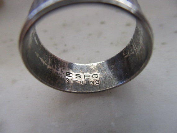 Vintage ESPO Sterling Silver Band Ring - Size 5 3/4 - Gem