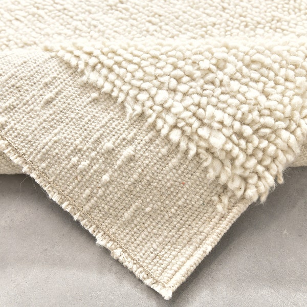 White Wool Rug - Etsy