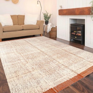 Terracotta & Brunt Orange Klim Rug, Oversize Kilim Rug, Extra Large ...