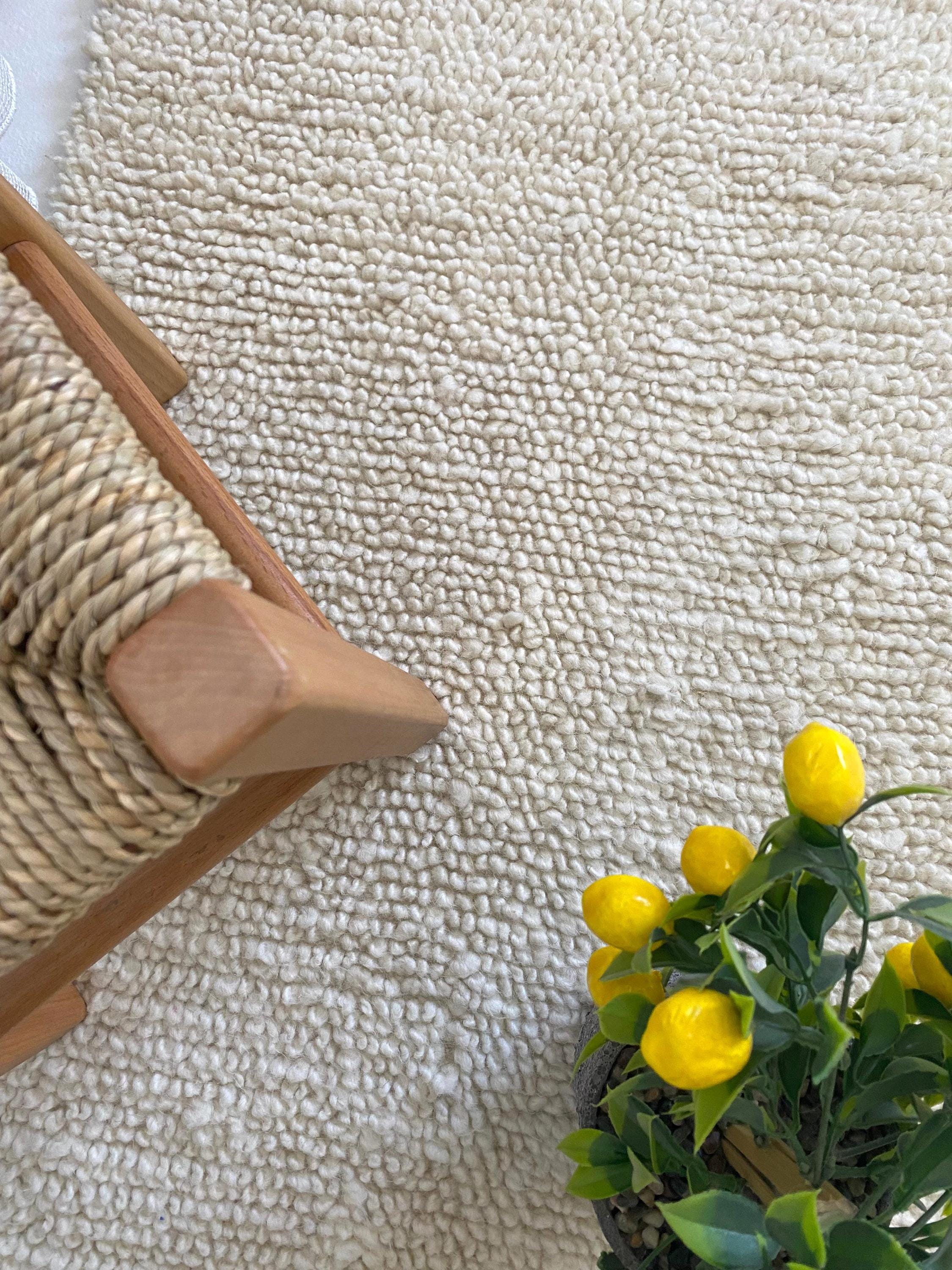 Off White Jute Runner Rug, Chunky White Runner Rug, Handmade Wool Rug ...