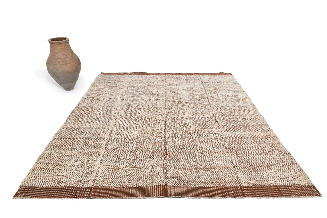 8x10 Area Rug, 8x10 Kilim Rug ,8x10 Soft Pastel Jute Kilim Rug, Wool ...