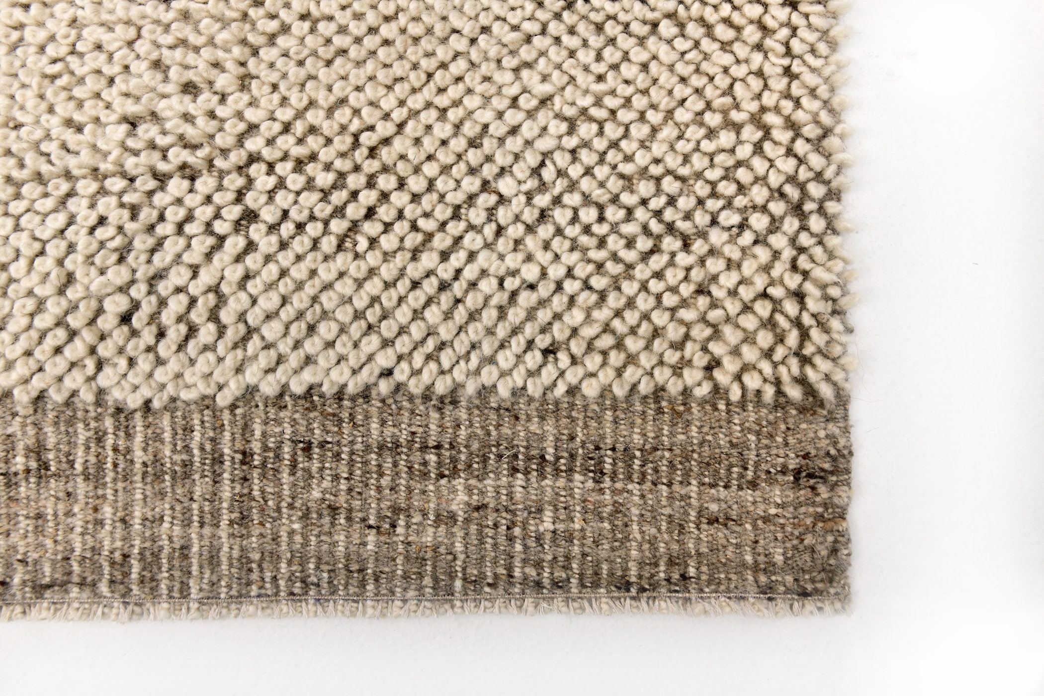 Cozy Brown Beige, Wool Rug With Custom Options - Handwoven, Chunky Loop ...