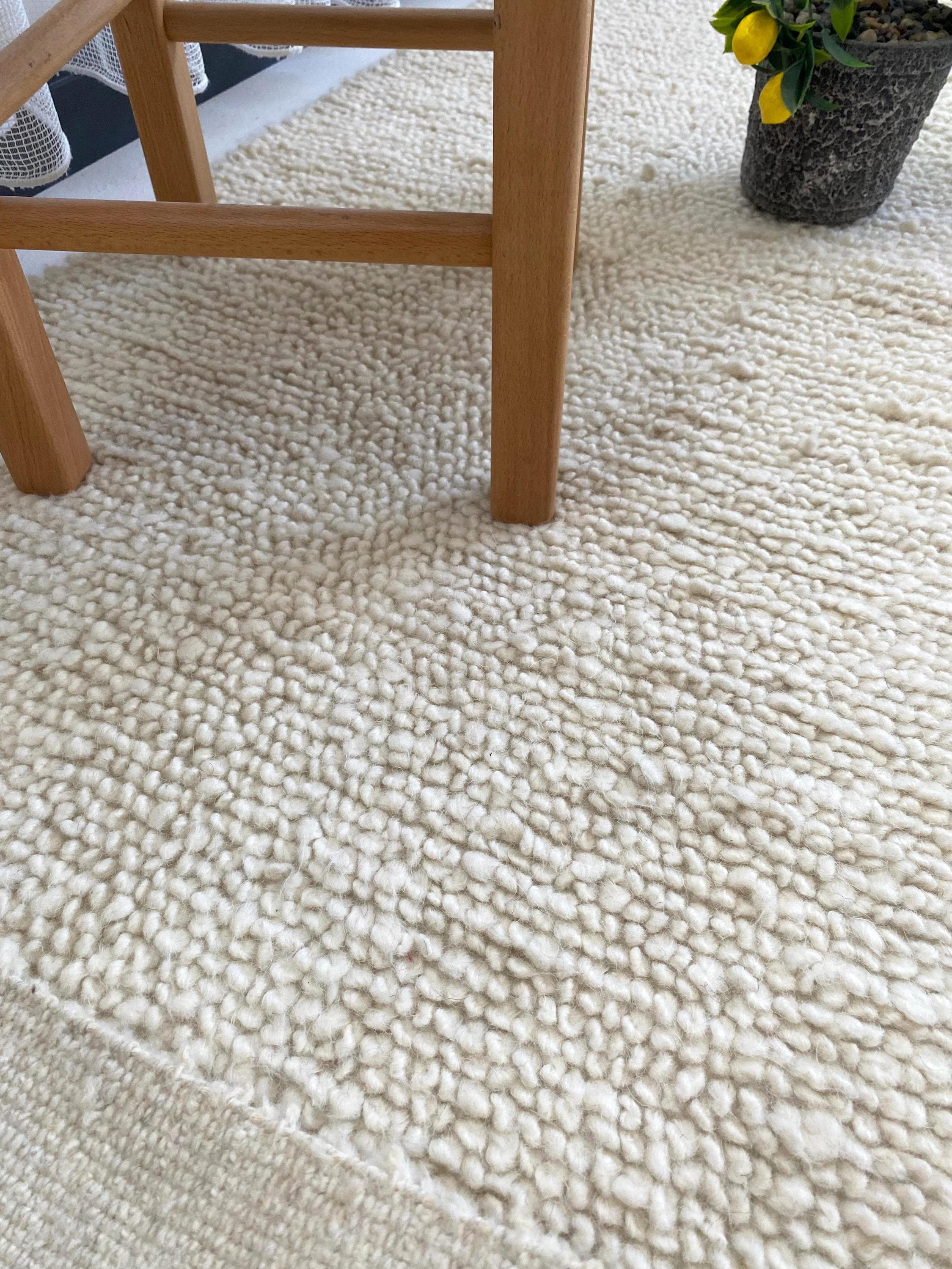 Off White Jute Runner Rug, Chunky White Runner Rug, Handmade Wool Rug ...