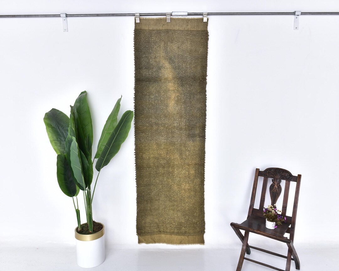 2x6 Metallic Green Turkish Runner Rug, 2x6 Modern Turkish Runner, 2x6 ...
