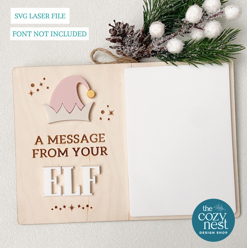 Christmas Elf Message Board: Laser Cut File SVG, DXF (digital Download ...