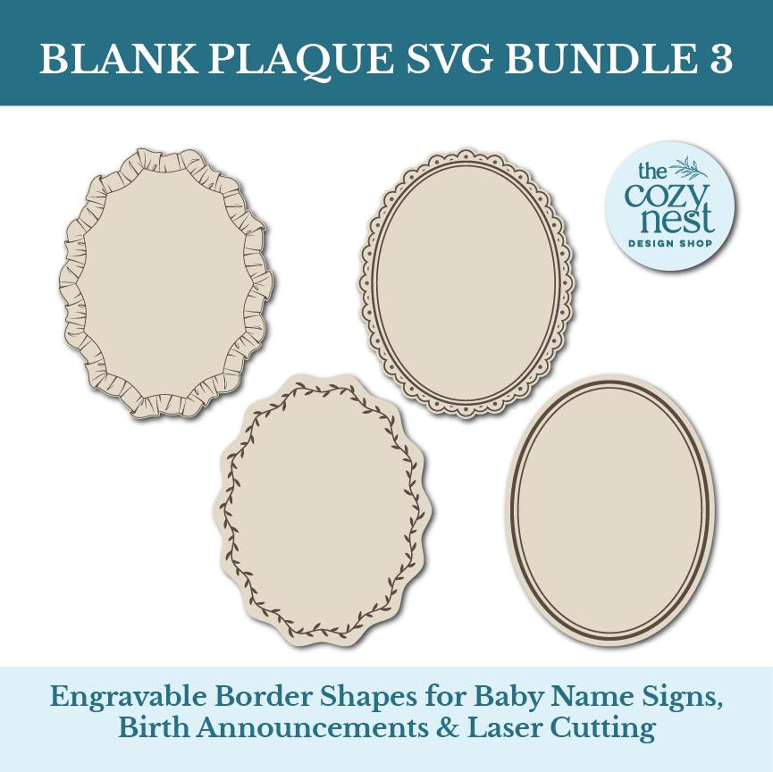 SVG Plaque Bundle 3 Decorative Frame Blanks for Signs and Laser ...
