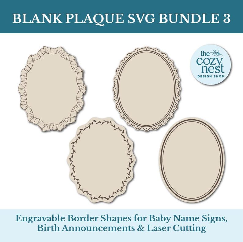 SVG Plaque Bundle 3 Decorative Frame Blanks for Signs and Laser ...