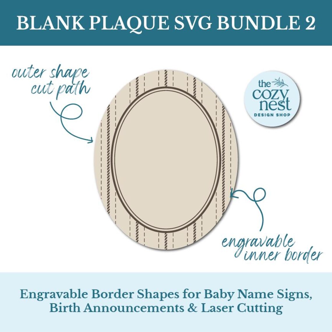 SVG Plaque Bundle 2 Decorative Frame Blanks for Signs and Laser ...