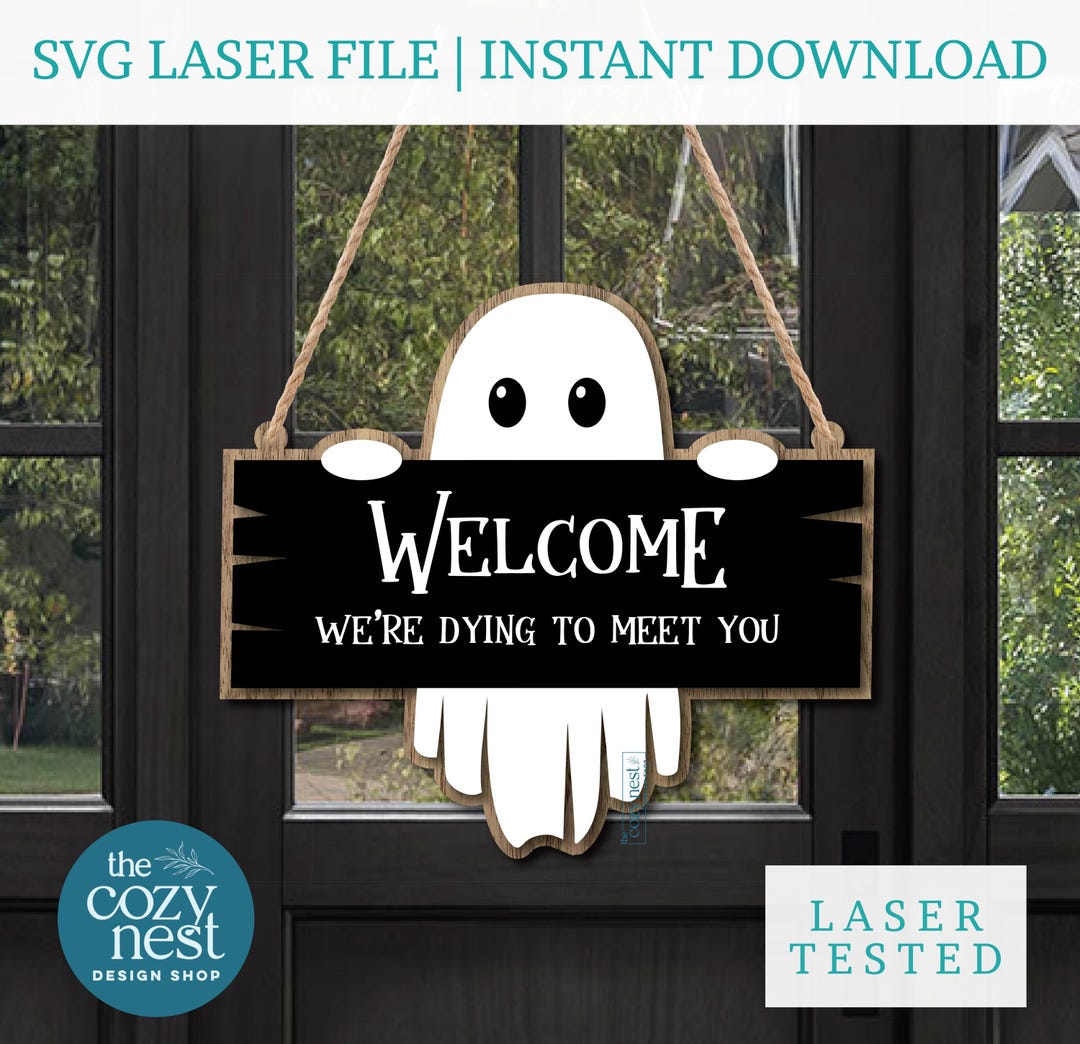 Halloween Door Sign - SVG Laser Cutting File (digital Download) - Etsy