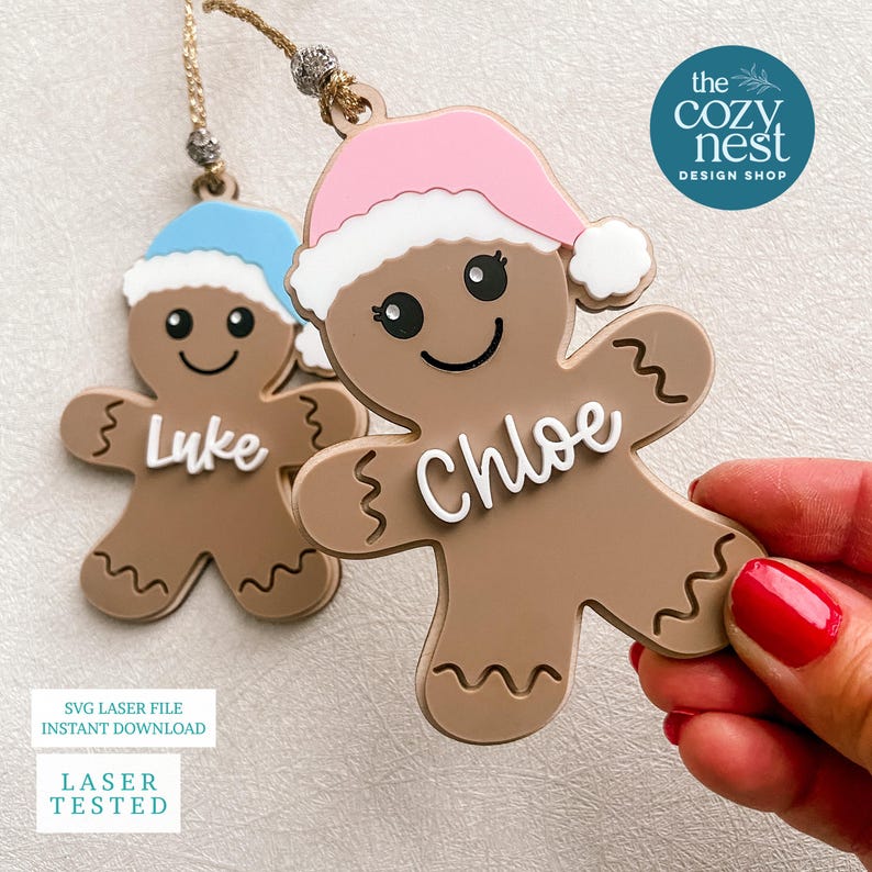 Gingerbread Christmas Ornament SVG: Laser Cut File SVG, DXF (digital ...