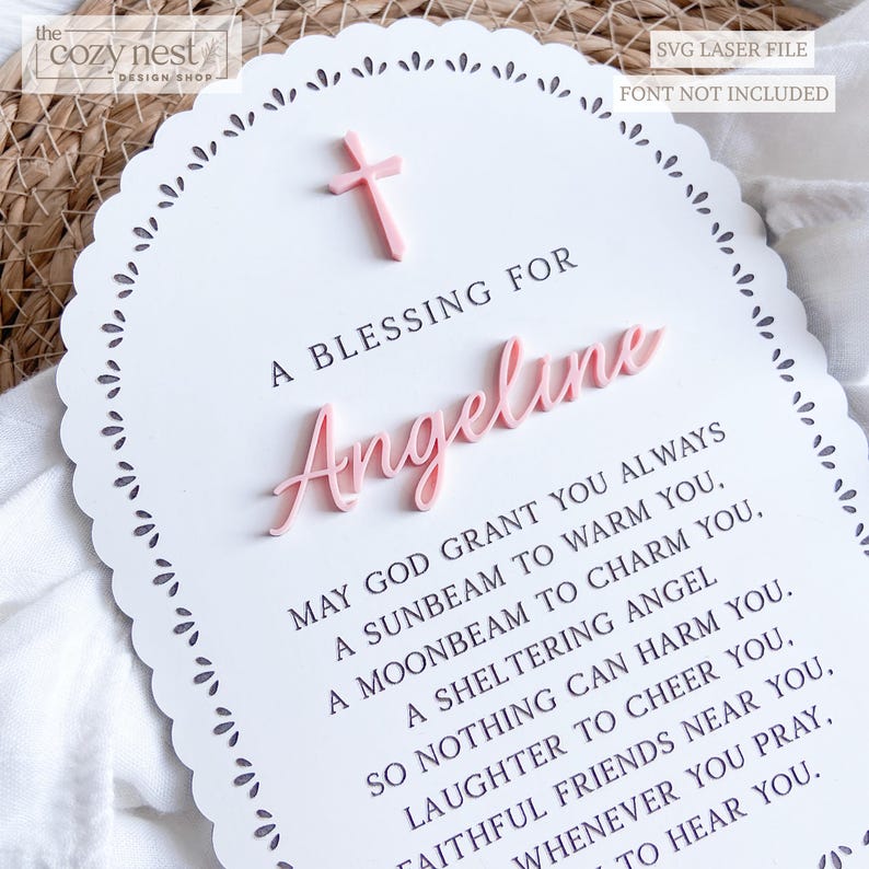 Christening Blessing Plaque SVG: Digital Download - Etsy Australia