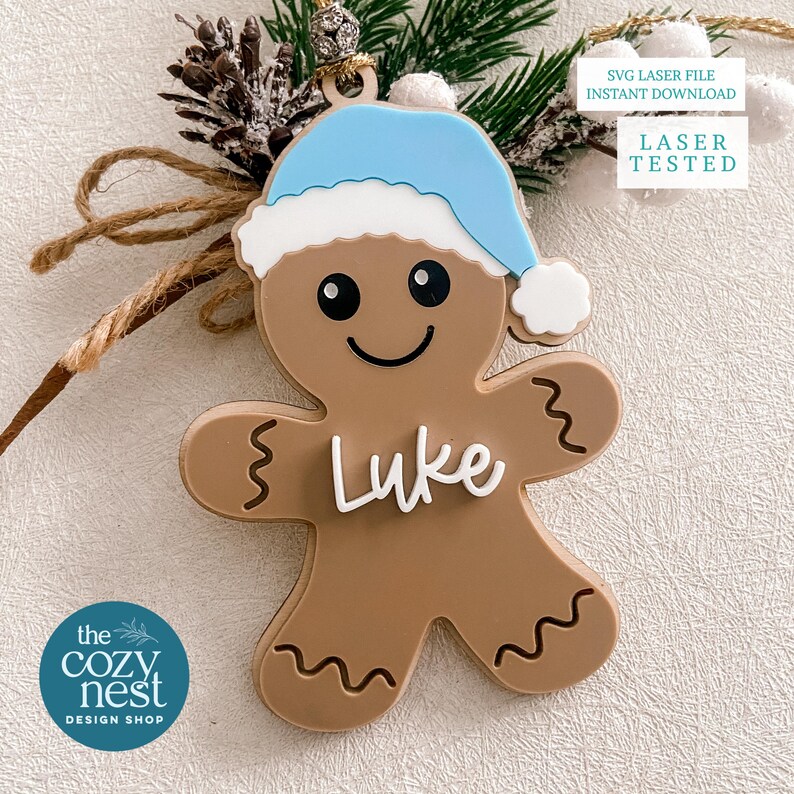 Gingerbread Christmas Ornament SVG: Laser Cut File SVG, DXF (digital ...