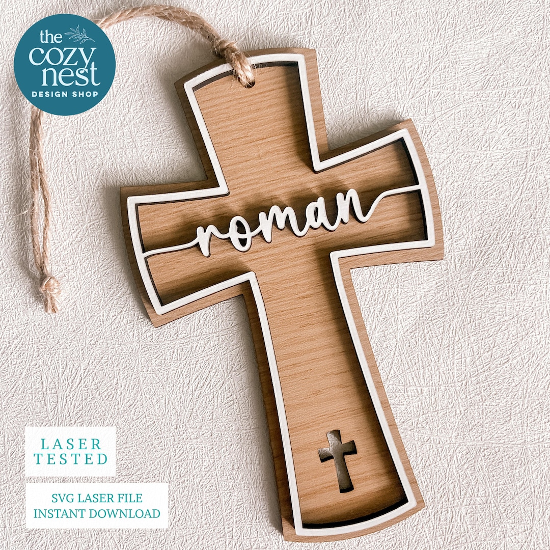 Cruz cristiana SVG: archivo católico cortado con láser (SVG, DXF ...