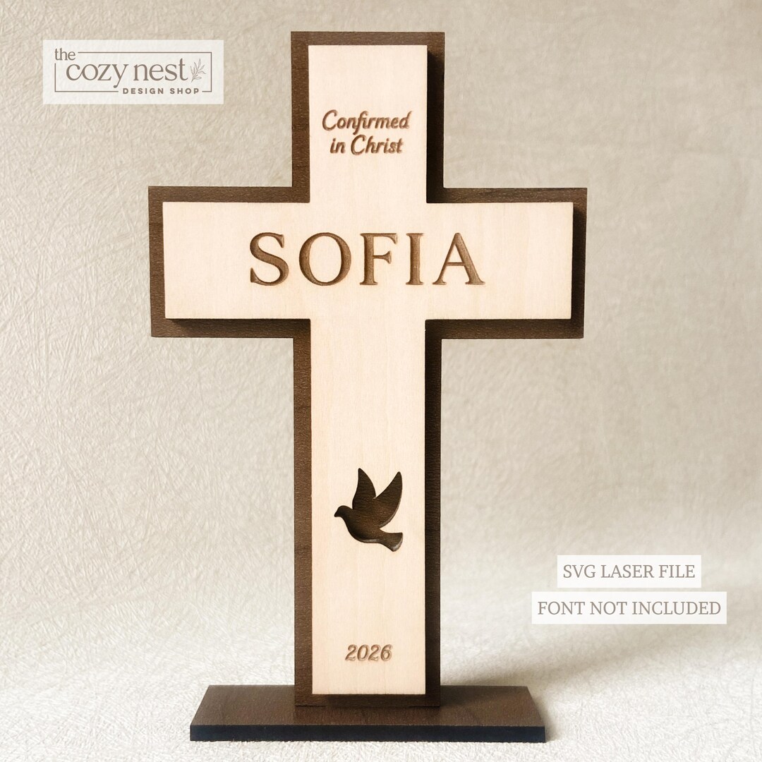 Sacrament Keepsake Catholic Confirmation Cross SVG: Laser Cut File ...