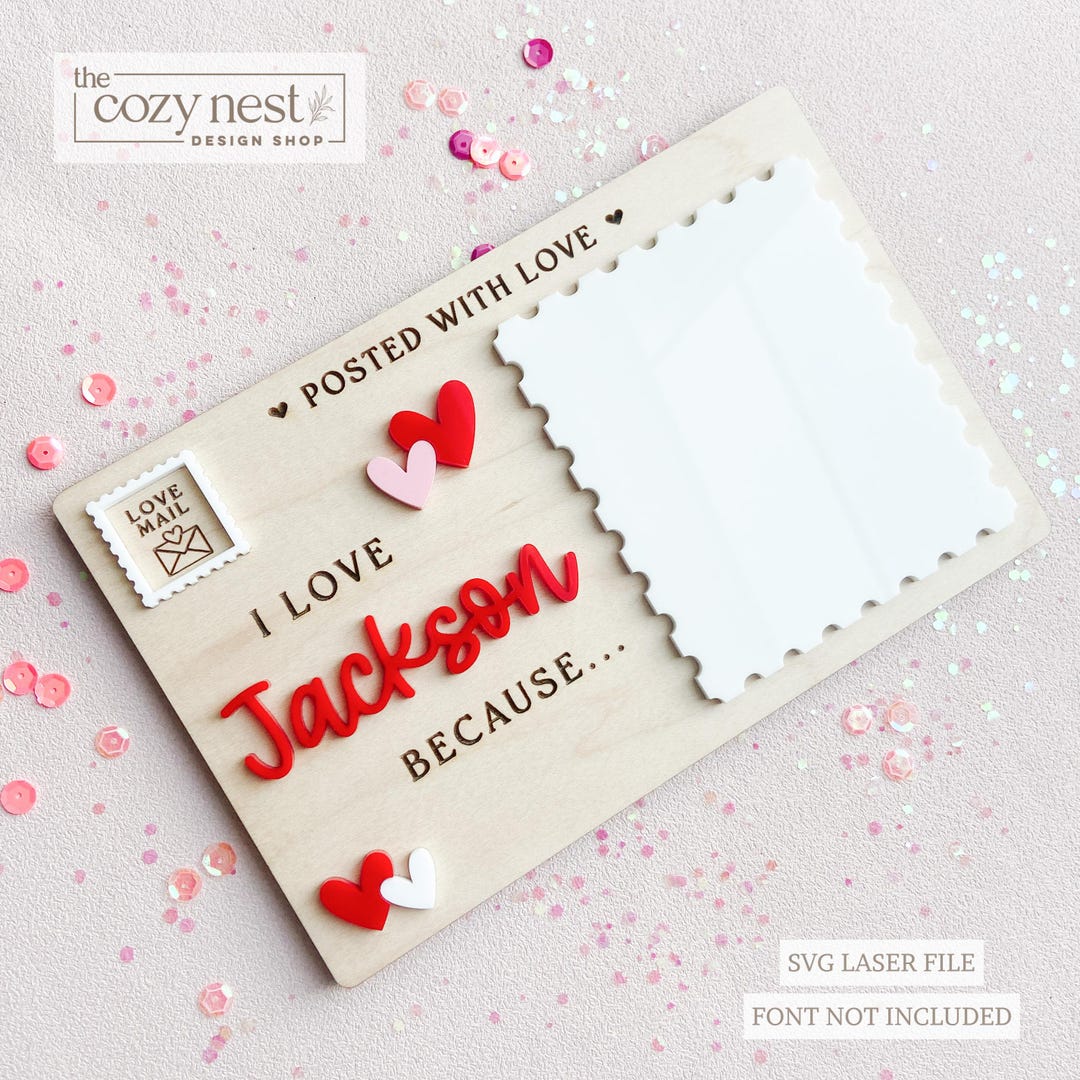 Valentine Message Board SVG – I Love You Because Dry Erase Sign Digital ...