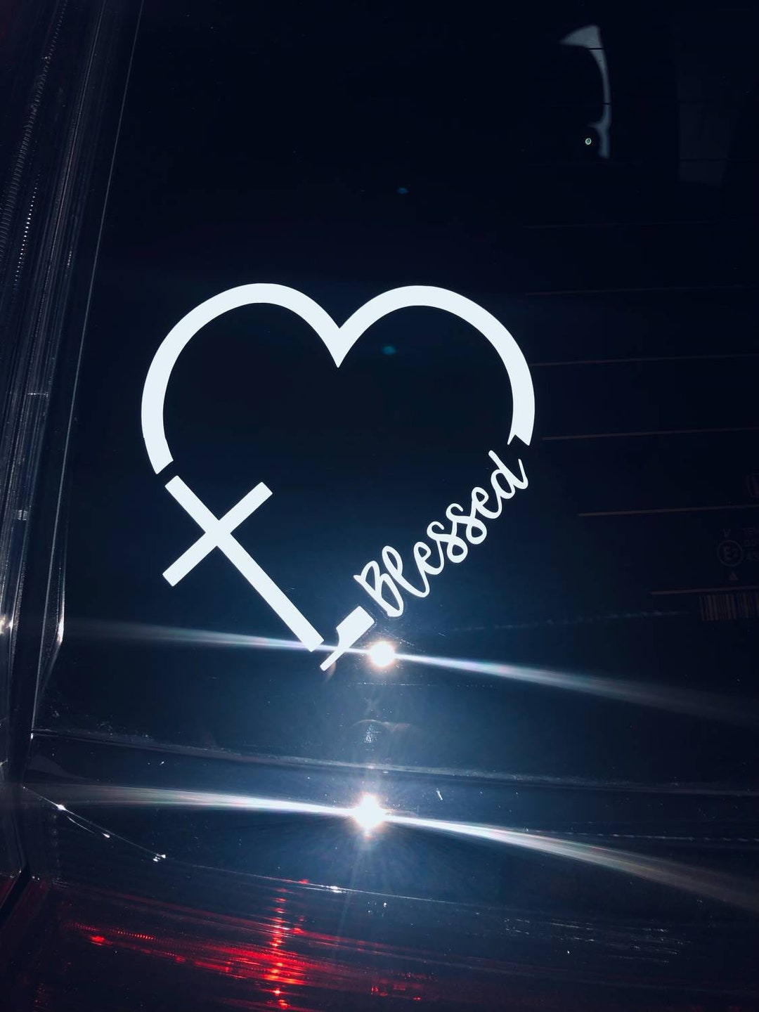 Blessed Heart and Cross- Vinyl Car/truck/window/laptop Decal - Etsy