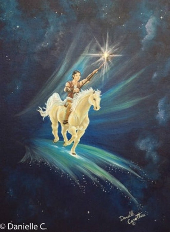 Fantasy Horse and Rider Original Painting Acrylic Art for - Etsy