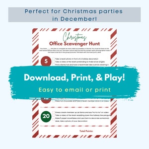Christmas Office Scavenger Hunt Game | Winter Holiday Scavenger Hunt ...