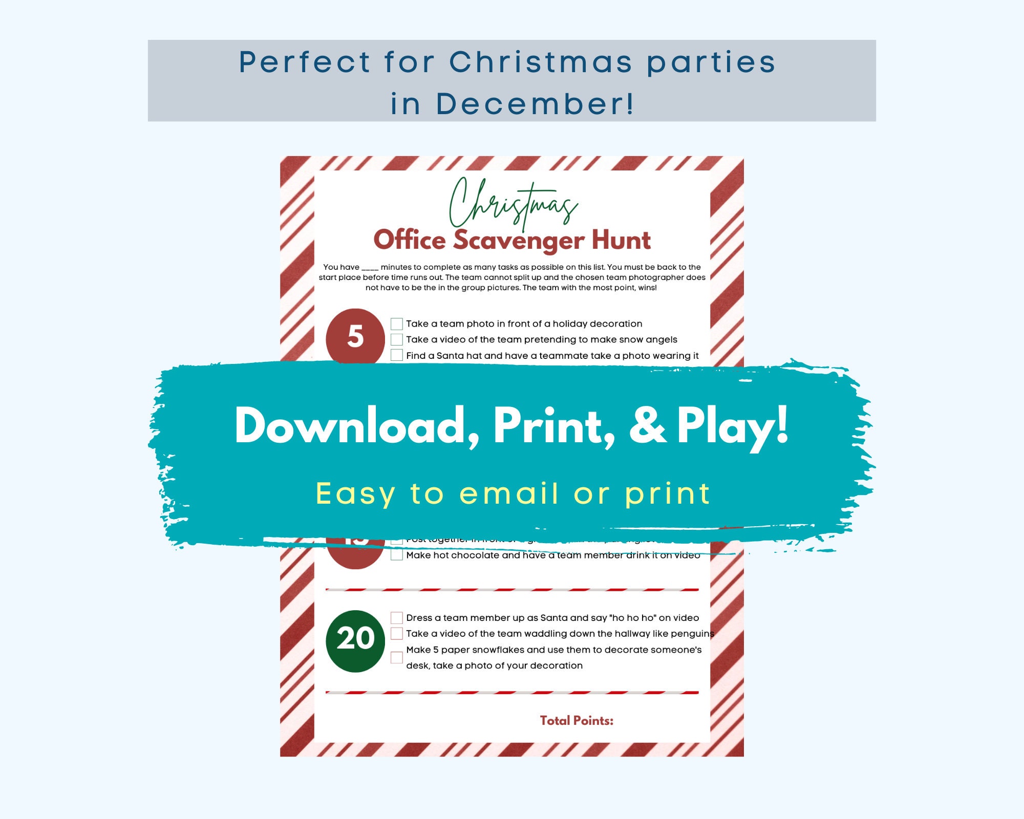 Christmas Office Scavenger Hunt Game | Winter Holiday Scavenger Hunt ...
