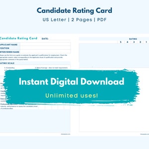 Candidate Rating Card | Employee Onboarding | HR New Employee Form ...
