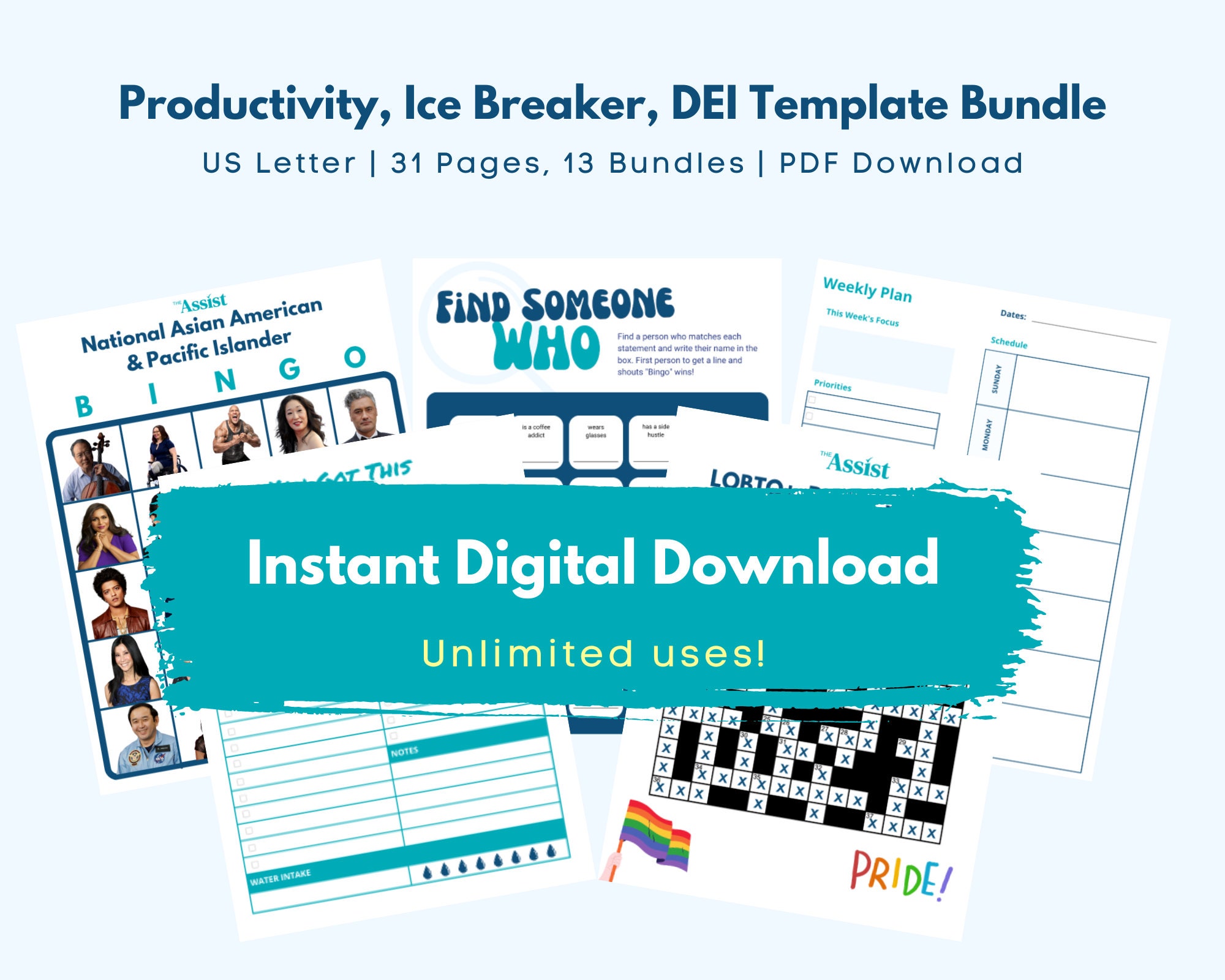 Outrageous Ice Breaker, Team Building & Productivity Template Bundles ...