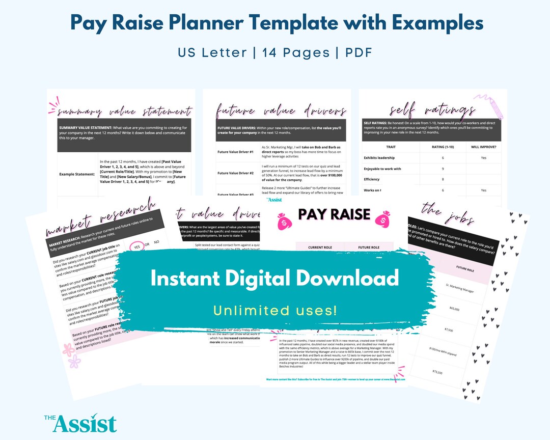 Pay Raise Planner Template With Examples | Salary Negotiation Template ...