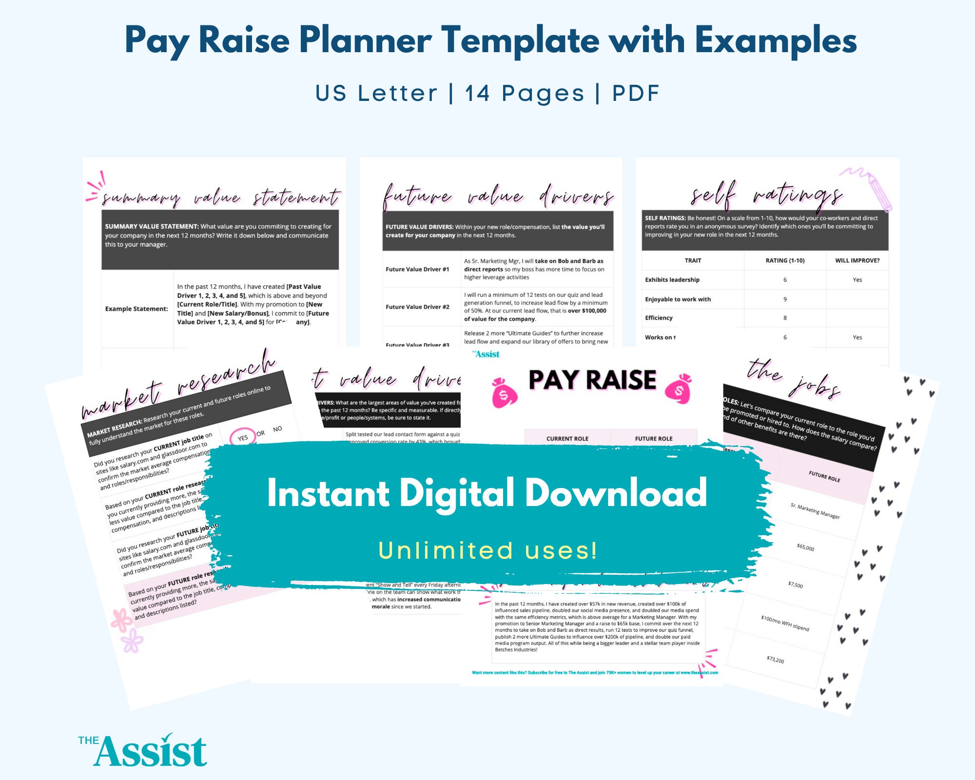 Pay Raise Planner Template With Examples | Salary Negotiation Template ...