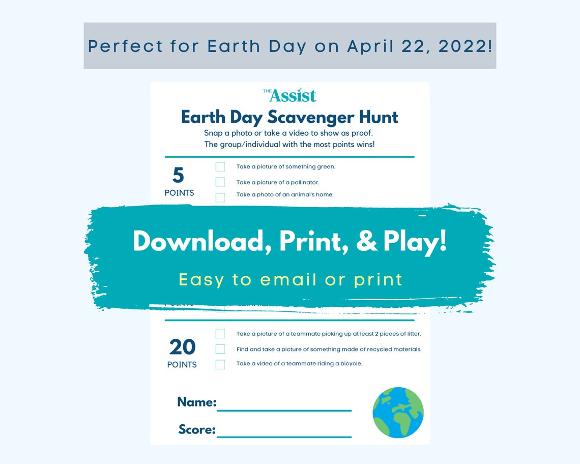 Earth Day Scavenger Hunt | Nature Scavenger Hunt | Earth Day April 22 ...