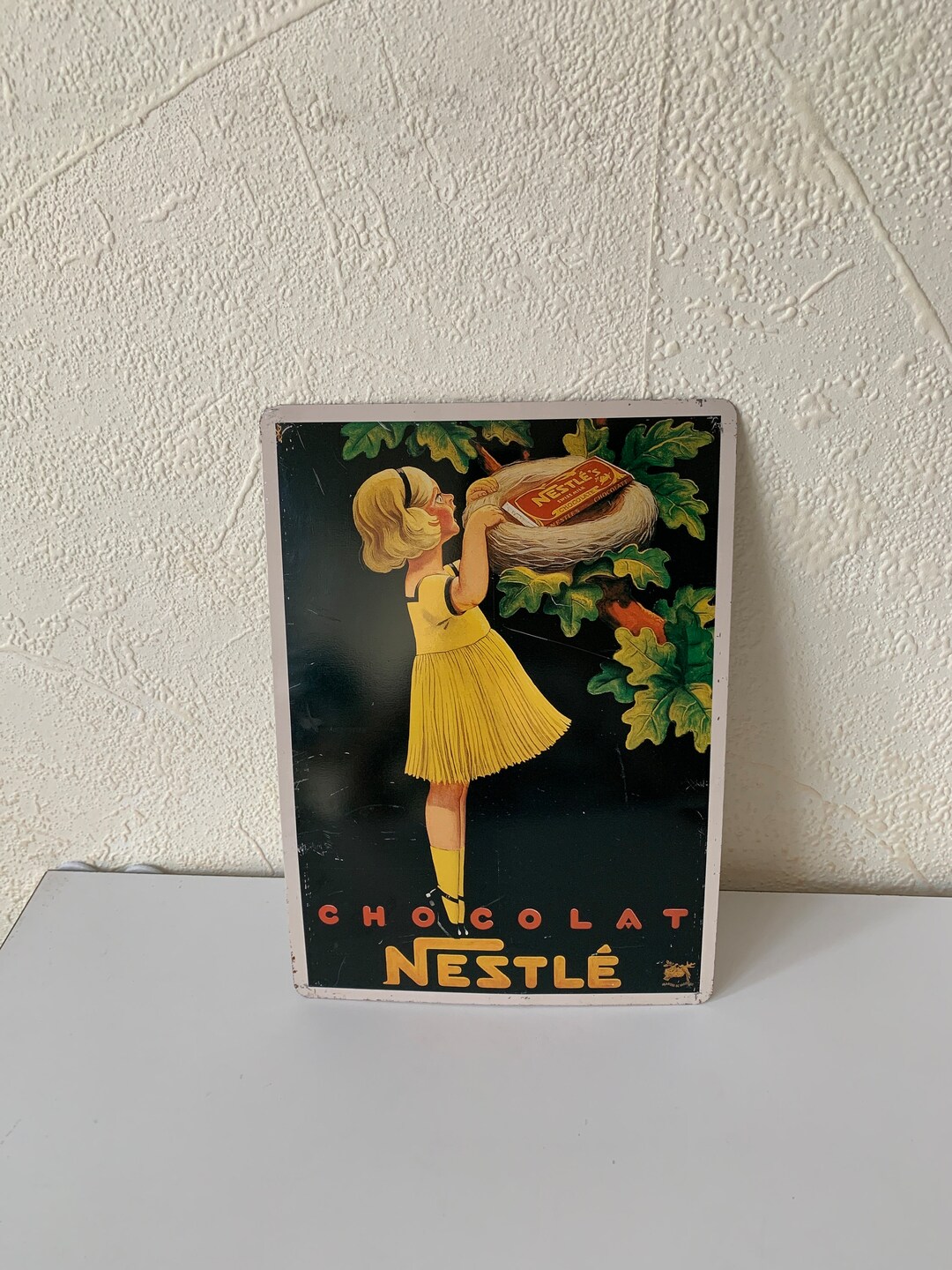 French Vintage, Chocolate Nestle Metal Signs Set, Vintage Tray, Choco ...