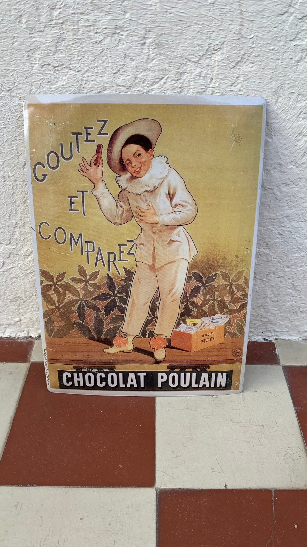 French Vintage, Chocolate Poulain Metal Sign, Choco Metal Poster ...