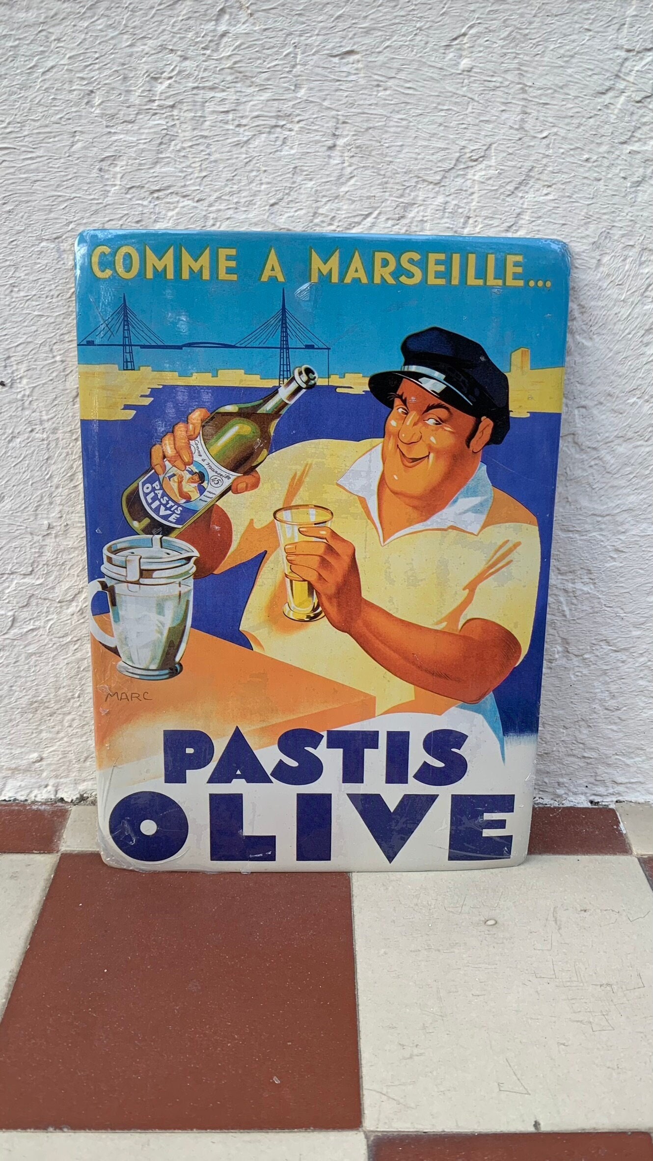 Pastis Olive Metal Signs, Marseille Metal Poster, Vintage Signs ...