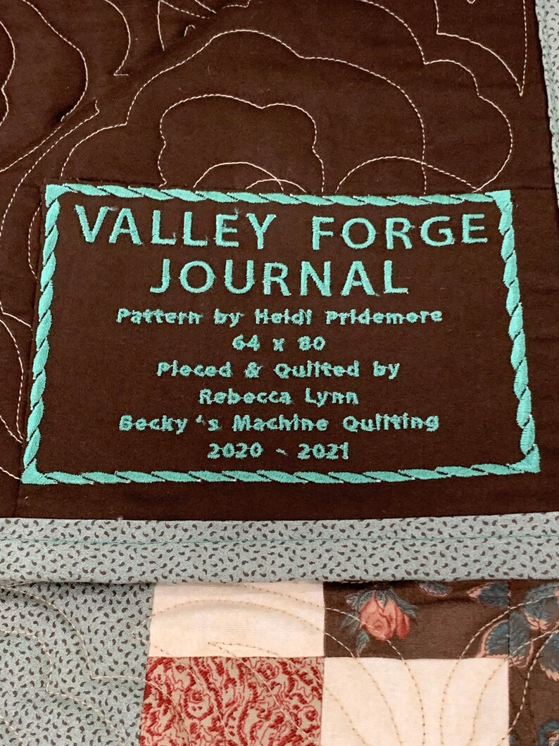 VALLEY FORGE JOURNAL 64 X 80 - Etsy