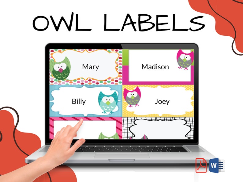 Owl Label Template - Digital Download - Editable, Customizable, Easily ...