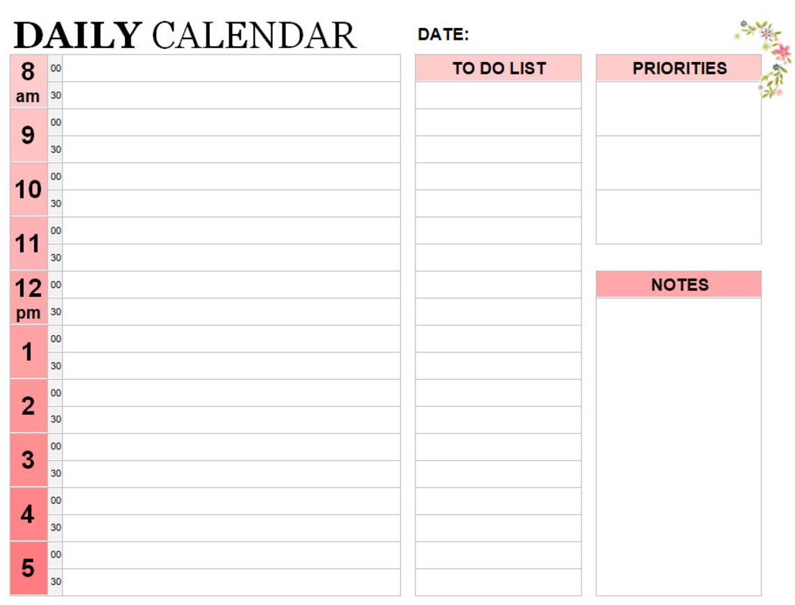 2024 Editable Daily Calendars - Customizable and Printable - Microsoft ...