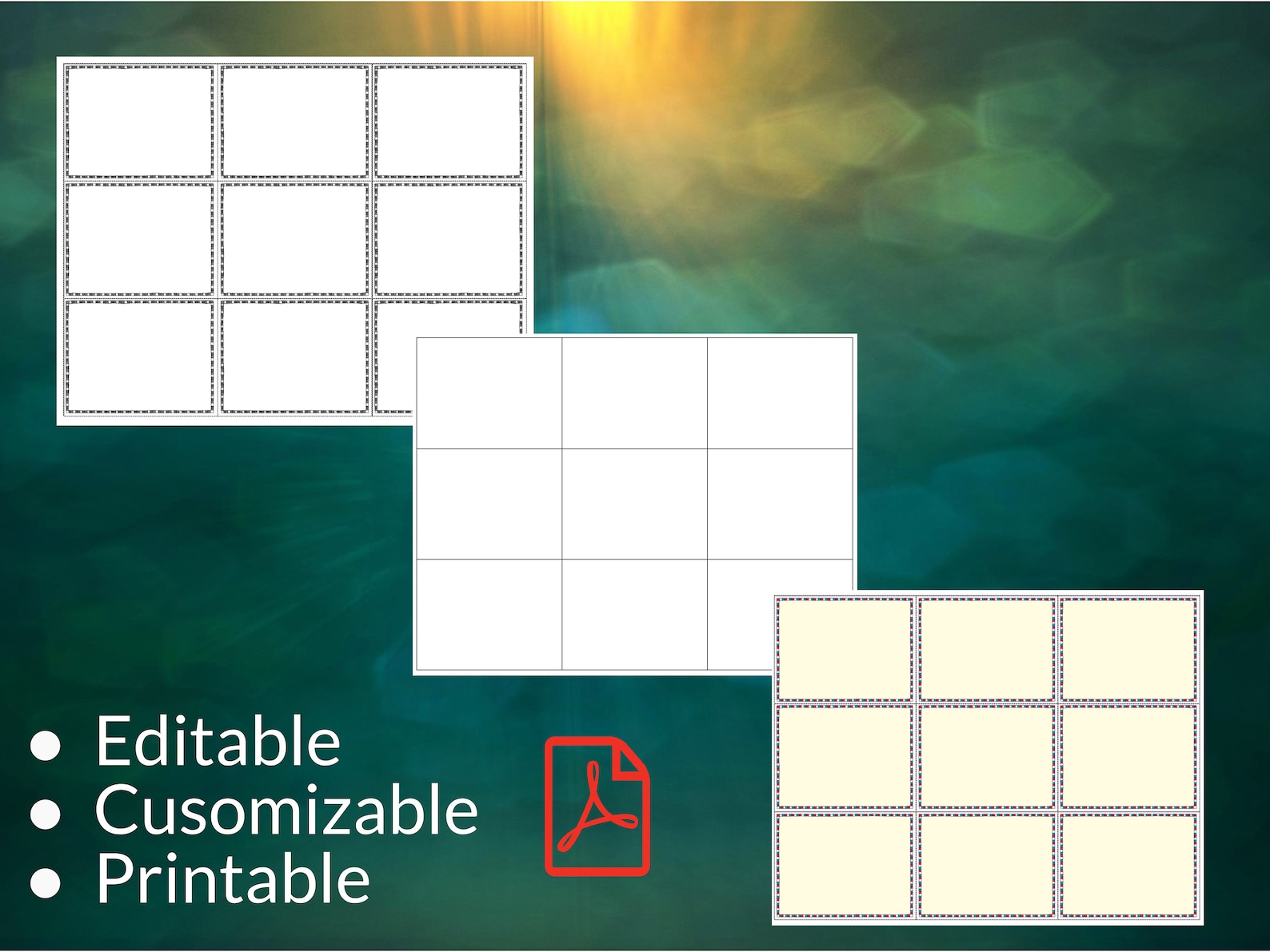 Editable Flash Cards - Customizable and Printable PDF Format - Instant ...