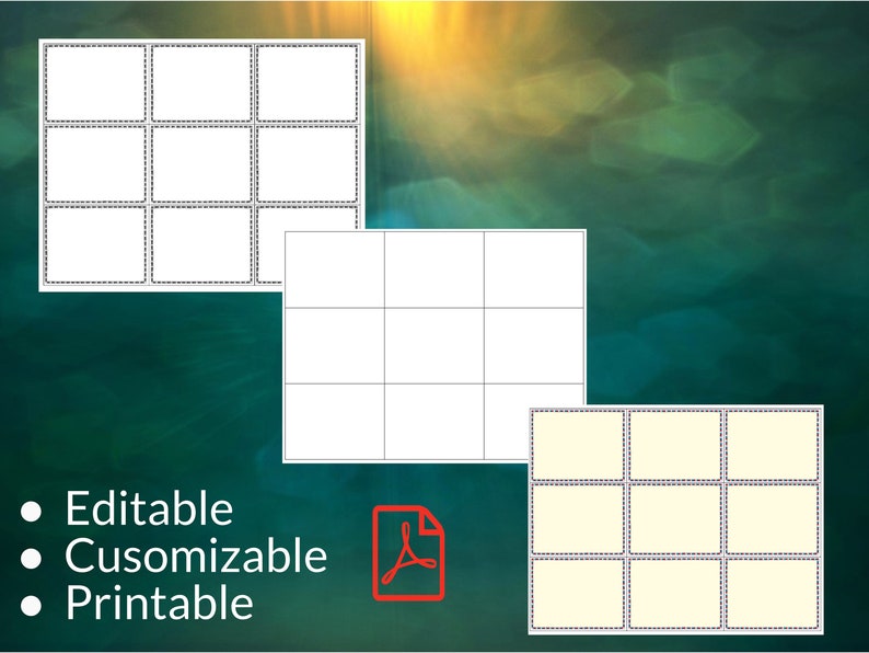 Editable Flash Cards - Customizable and Printable PDF Format - Instant ...