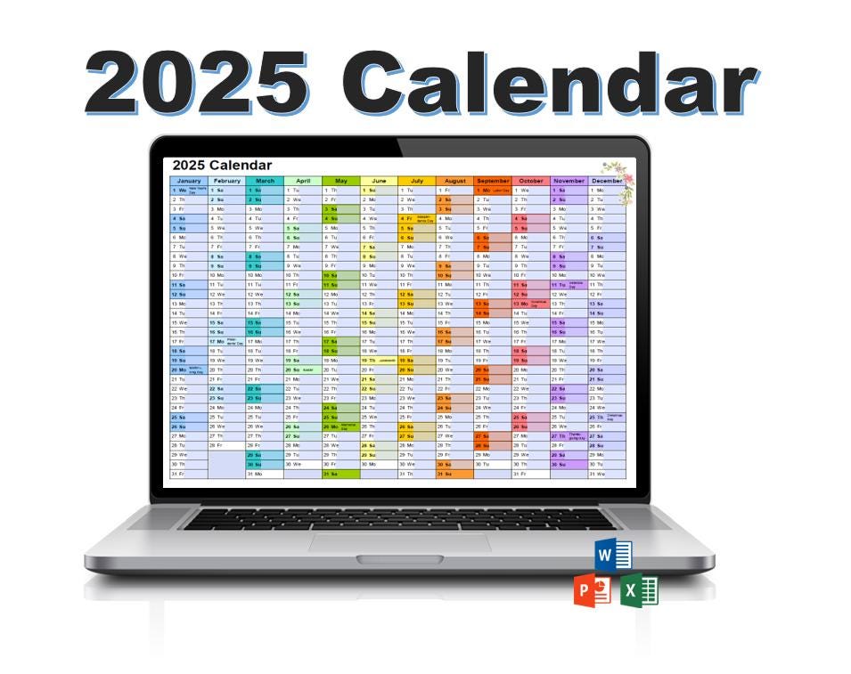 2025 Editable Calendars - Customizable, Printable - Microsoft Word ...