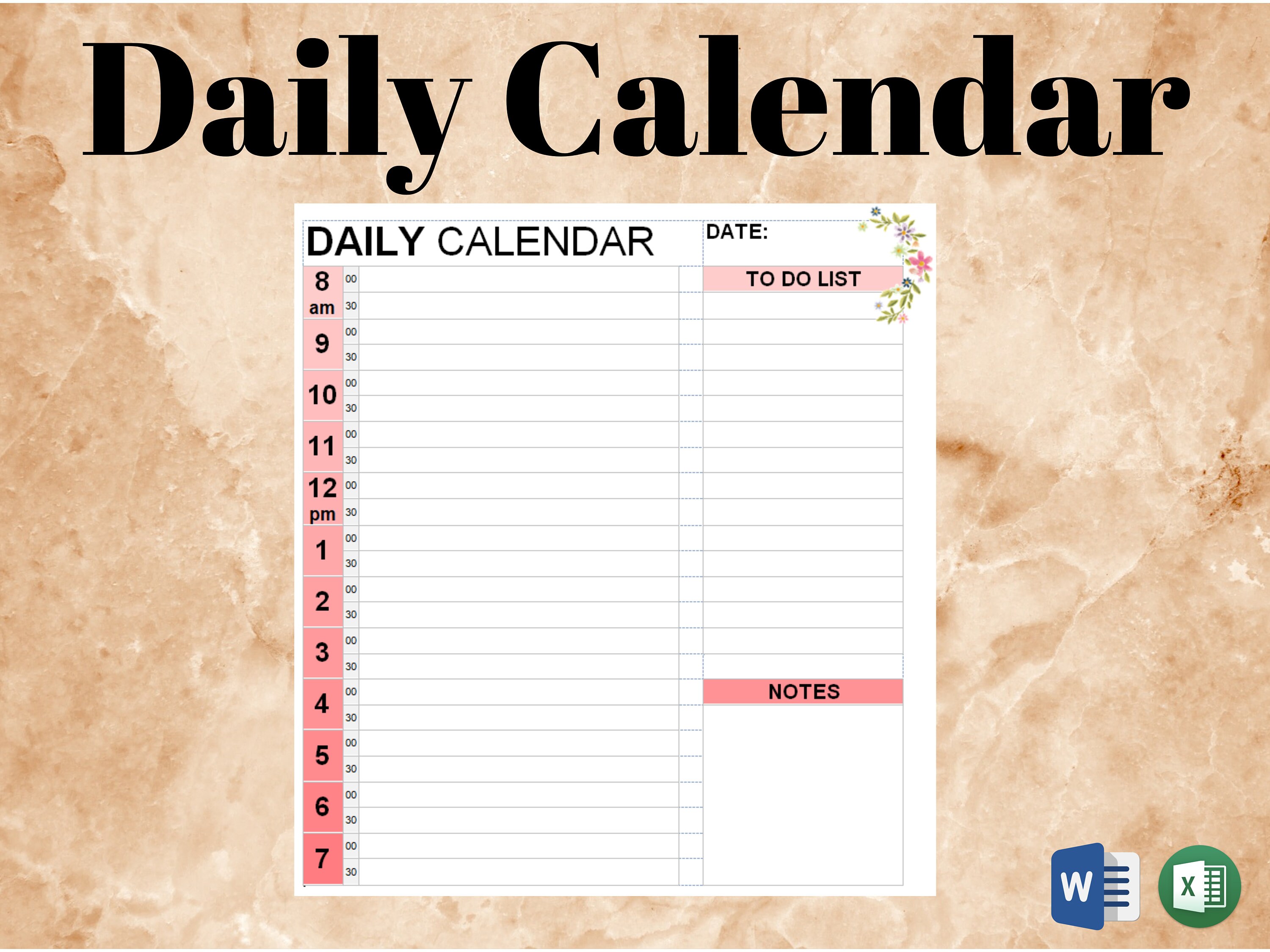 2024 Editable Daily Calendars - Customizable and Printable - Microsoft ...