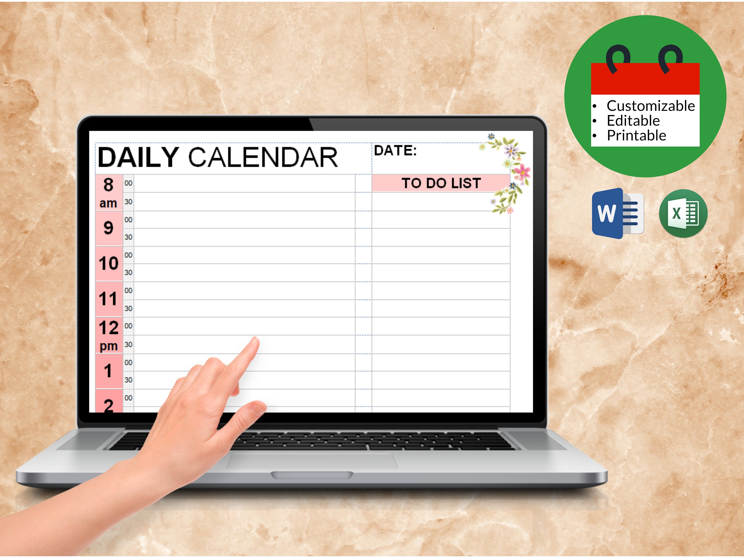 2024 Editable Daily Calendars - Customizable and Printable - Microsoft ...